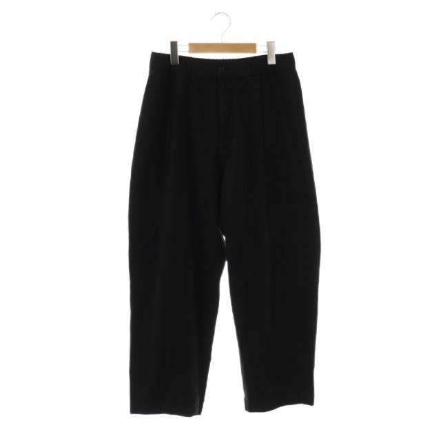 【中古】エイトン ATON TAPERED EASY PANTS イージー パンツ テーパード タック 4 黒 ブラック /AT ■OS メンズ