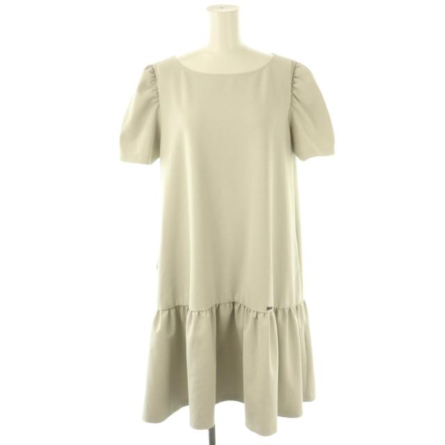 【中古】ルネ Rene ベーシック basic リラテックドレス UVカット機能付 ワンピース ひざ丈 36 ライトグレー