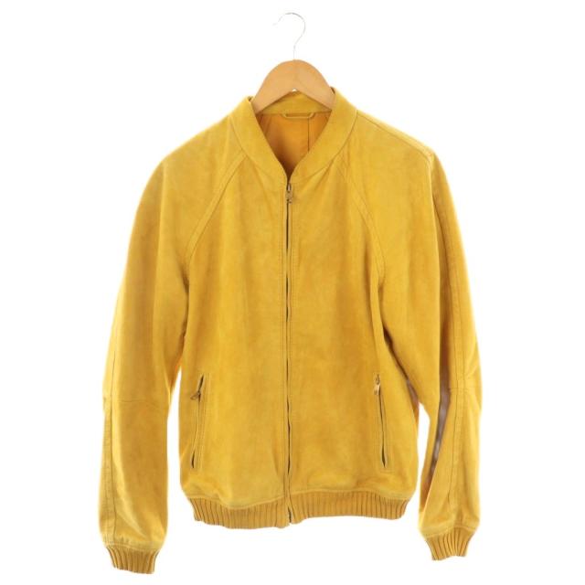 【中古】グッチ GUCCI トナカイ革 レインディアレザー ジャケット ブルゾン 48 イエロー 314017 メンズ