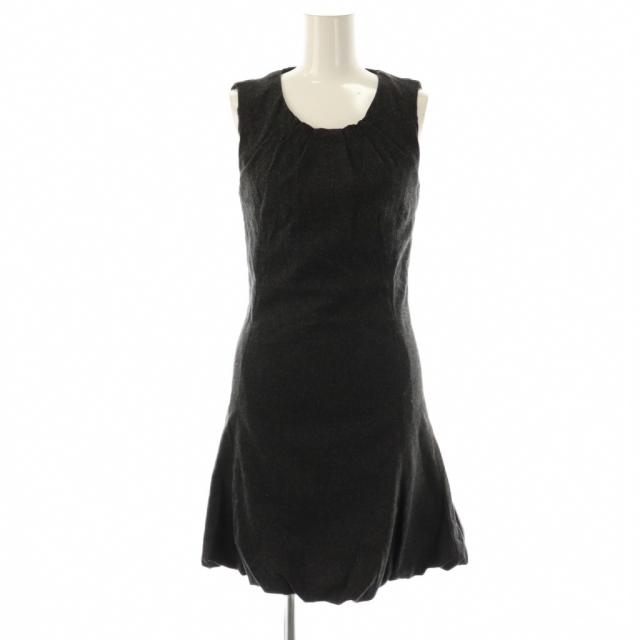 【中古】ディー&ジー ドルガバ ドルチェ&ガッバーナ D&G ウールノースリーブワンピース 36 チャコール レディース