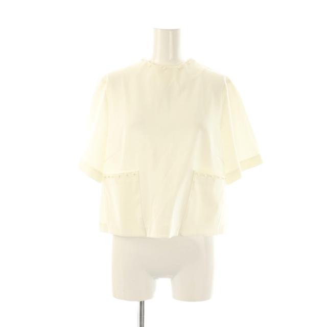 【中古】ツル バイ マリコオイカワ TSURU by Mariko Oikawa 24SS Ibis パールブラウス シャツ プルオーバー 36 白