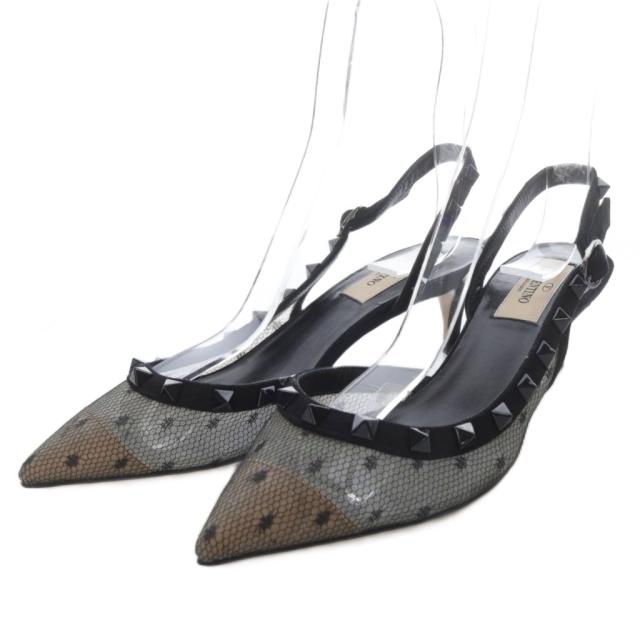 【中古】ヴァレンティノ ガラヴァーニ VALENTINO GARAVANI パンプス ハイヒール ポインテッドトゥ 35 ブラック