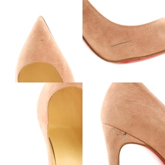 【中古】クリスチャンルブタン パンプス ポインテッドトゥ ピンヒール ハイヒール スエード 35 22.0cm ピンク