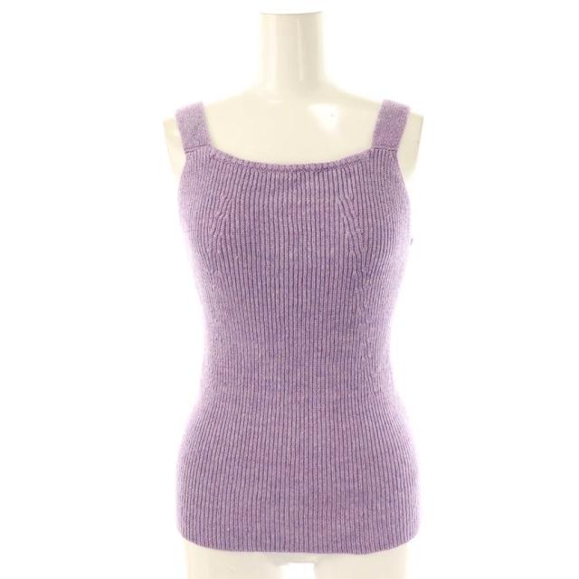 【中古】エブール 25SS メランジカラーリネン スリーブレスニットトップス タンクトップ 紫 ラベンダー レディース