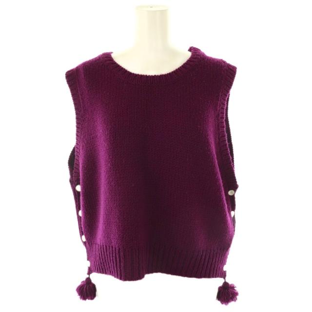 【中古】リゼッタ Lisette タッセル付き ニット ベスト プルオーバー 紫 パープル /AT ■OS レディース