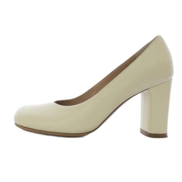 【中古】ペリーコ PELLICO ミレーナ パンプス ハイヒール スクエアトゥ レザー 35 アイボリー /YO22 レディース