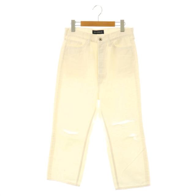 【中古】マディソンブルー MADISONBLUE 24AW CRASHED SAROUEL PT DENIM デニムパンツ ジーンズ ダメージ加工 XXS 白