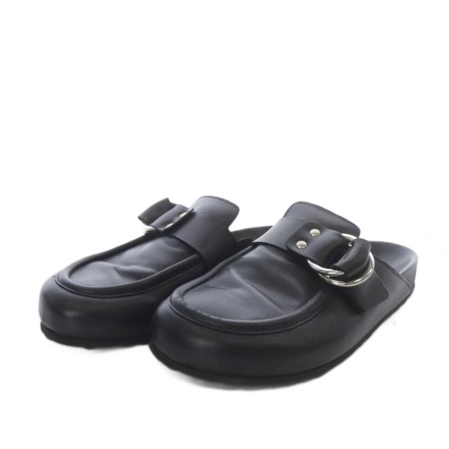 【中古】ピエールアルディ PIERRE HARDY ミュール フラット レザー 37 ブラック /YO16 レディース