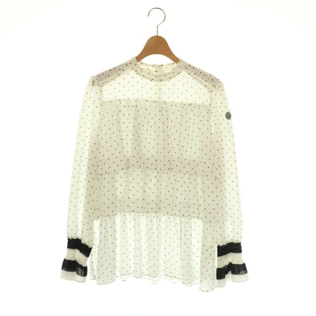 【中古】ボーダーズアットバルコニー BORDERS at BALCONY DOTS BLOUSE ブラウス プルオーバー シアー 36 白 黒