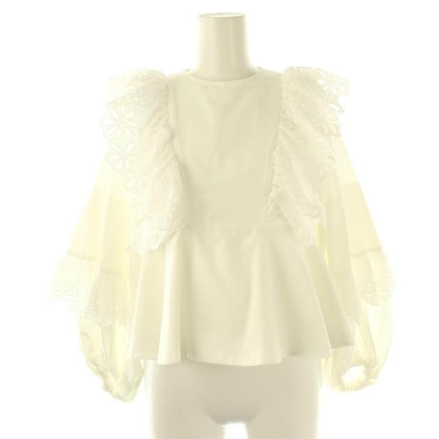 【中古】ヨリ yori シロコン shirocon マーガレットブラウス 長袖 プルオーバー 34オフホワイト /NR ■OS レディース