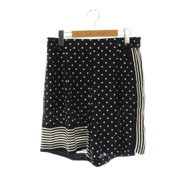 【中古】ステラマッカートニー シルクドットハーフパンツ 40 ブラック ホワイト 456148 /DO ■OS レディース