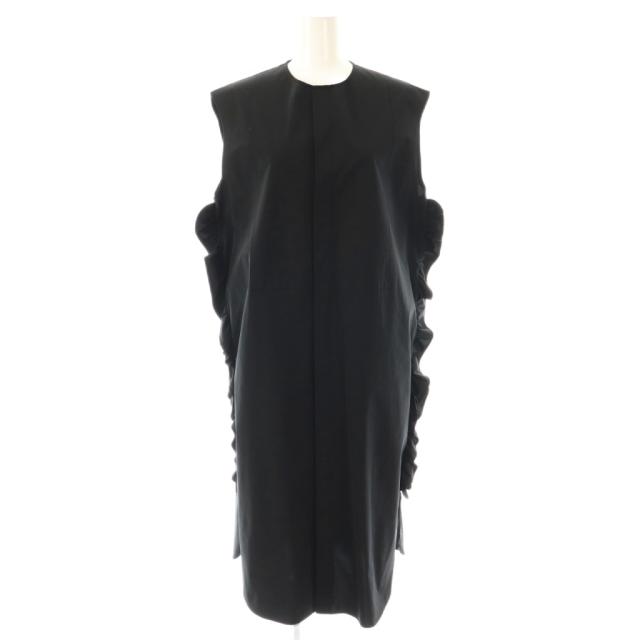 【中古】ヨーコチャン YOKO CHAN フリルワンピース スキッパー 前開き 36 ブラック /CX ■OS レディース