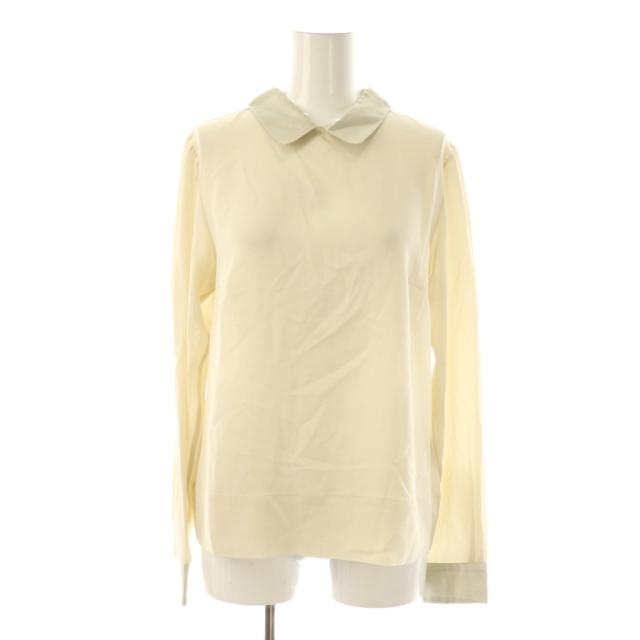 【中古】サードマガジン THIRD MAGAZINE シルククレープジョーゼット×サテンブラウス 絹 シルク ベージュ /CX ■OS