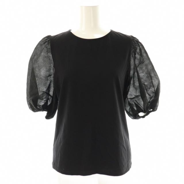 【中古】ヴィヴィアンタム VIVIENNE TAM 25SS シアーパンダプルオーバー ブラウス 38 ブラック /DO ■OS