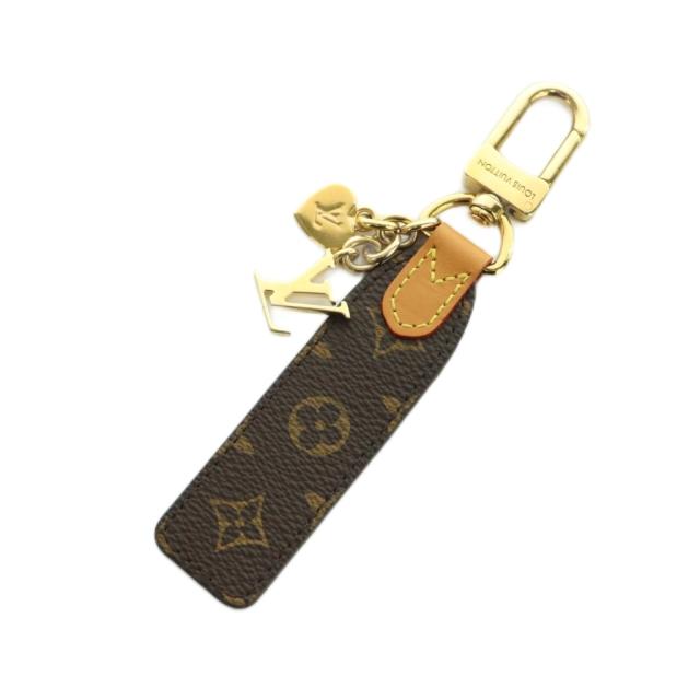 【中古】ルイヴィトン 25年 キーホルダー・LV チェリシュド キャンバス レザー モノグラム柄 茶 M01184 レディース