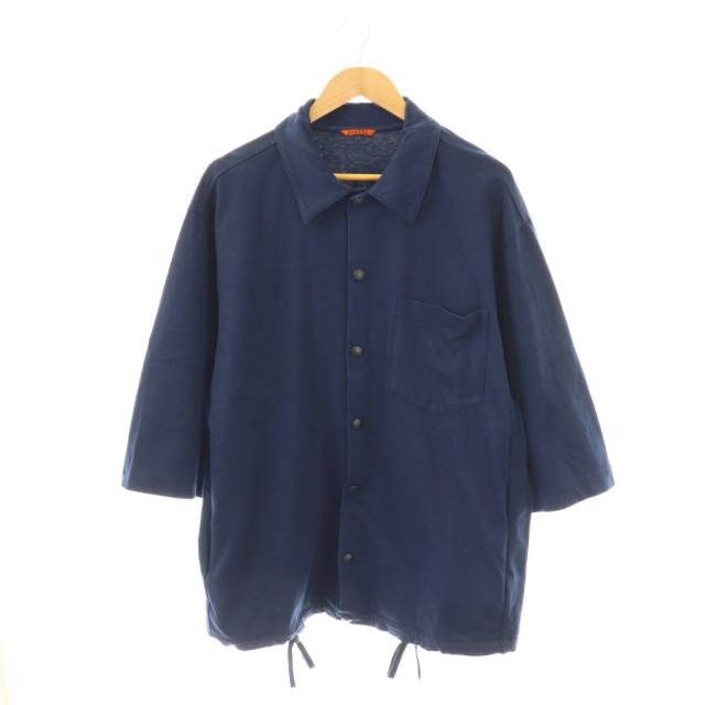 【中古】バレナ BARENA コットンカバーオール ジャケット ブルゾン 五分袖 50 ネイビー /ES ■OS メンズ