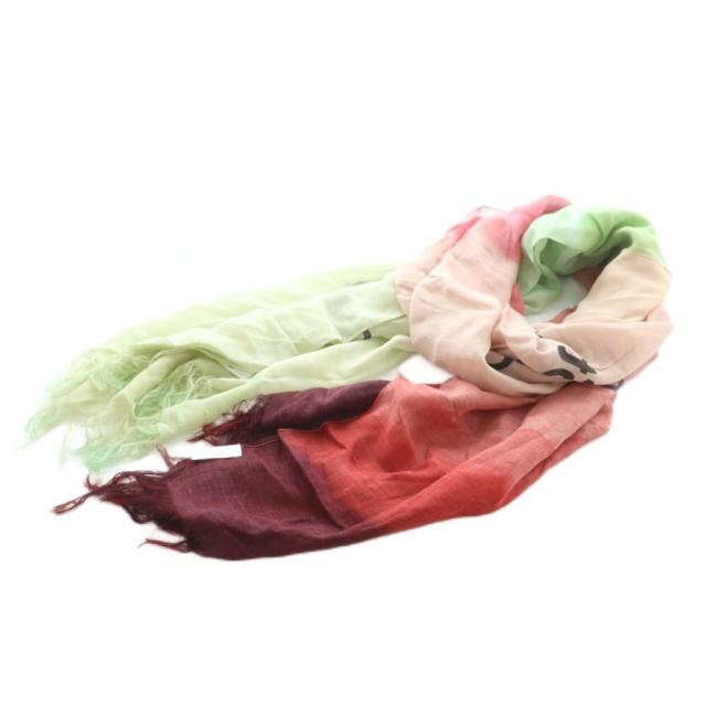 【中古】アクネ ストゥディオズ 24年製 ストール カシミヤ混 グラデーション 210×65cm 緑 赤 CA0339 ■OS レディース