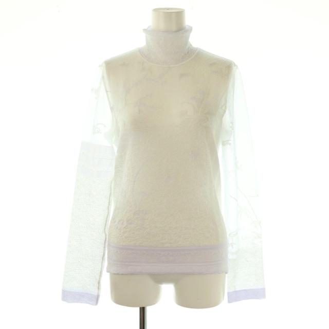 【中古】マメクロゴウチ 25SS Nature Pattern Sheer Knitted High Neck Top カットソー シアー ラメ 長袖 1