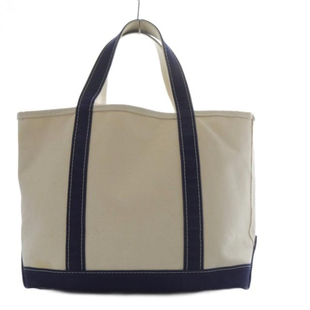 【中古】エルエルビーン L.L.BEAN BOAT AND TOTE トートバッグ ハンドバッグ キャンバス ブルー ホワイト /YO5