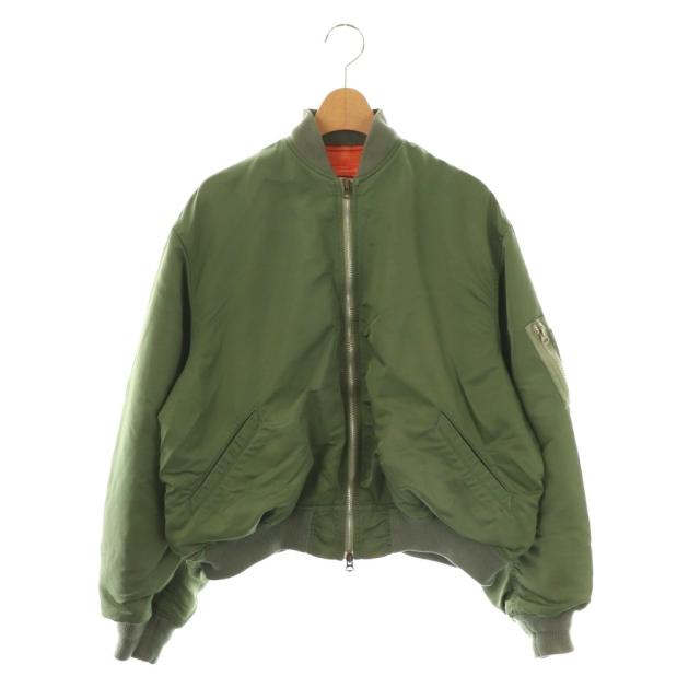 【中古】フミカ ウチダ FUMIKA_UCHIDA L-2B ナイロンブルゾン ジャケット ジップアップ 34 カーキ レディース