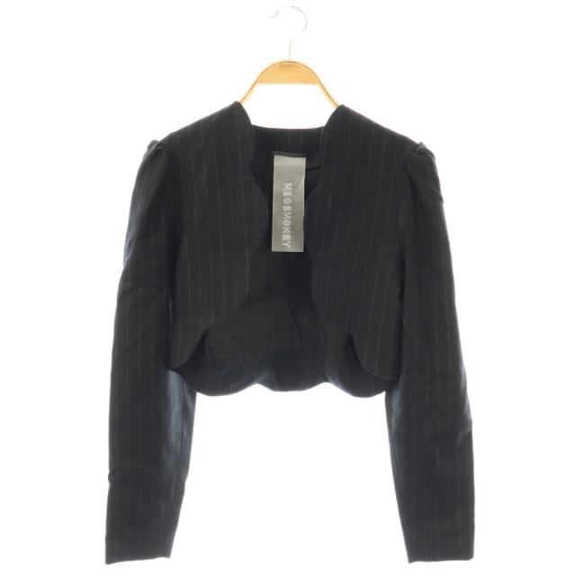 【中古】ミオズモーキー STRIPE BOLERO ジャケット ストライプ 総裏地 38 ネイビー オフホワイト /DO ■OS ■SH