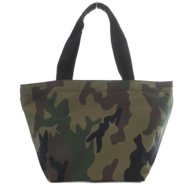 【中古】エルベシャプリエ Herve Chapelier 925Wカモフラージュナイロン舟型ショルダーL 迷彩 カーキ /YO33