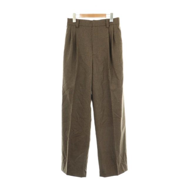 【中古】未使用品 ニューナウ newnow Flano Pants ツータックパンツ ワイドパンツ M ブラウン /DF ■OS レディース