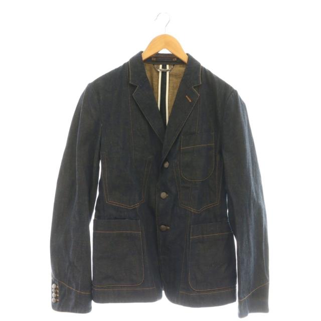 【中古】ドルチェ&ガッバーナ ドルガバ デニムジャケット テーラードジャケット シングル 48 ダークネイビー メンズ