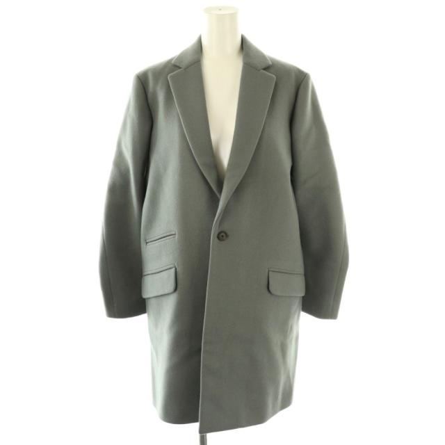 【中古】ドゥロワー Drawer 裏地ヒョウ柄 チェスターコート アウター 38 グレー /DF ■OS レディース