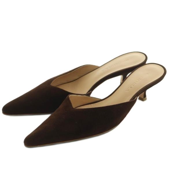 【中古】ブレンテッラ BRENTELLA Vカット ミュール ポインテッドトゥ 37 24.0cm ボルドー /MI ■OS レディース