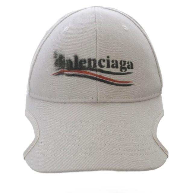 【中古】バレンシアガ BALENCIAGA POLITICAL STENCIL 帽子 ベースボールキャップ L 59cm ホワイト 788752 /YO17