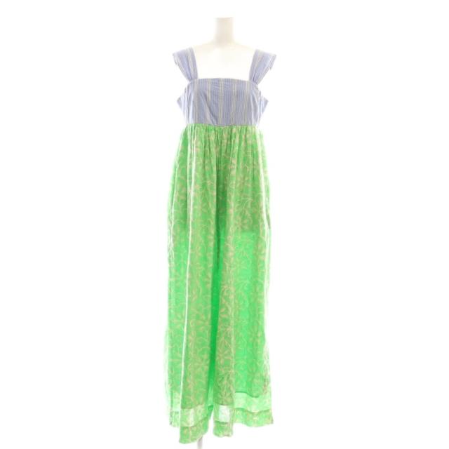 【中古】ヌキテパ NE QUITTEZ PAS! 24SS ドッキングオールインワン サロペット 総柄 水色 緑 ベージュ /CX ■OS ■SH