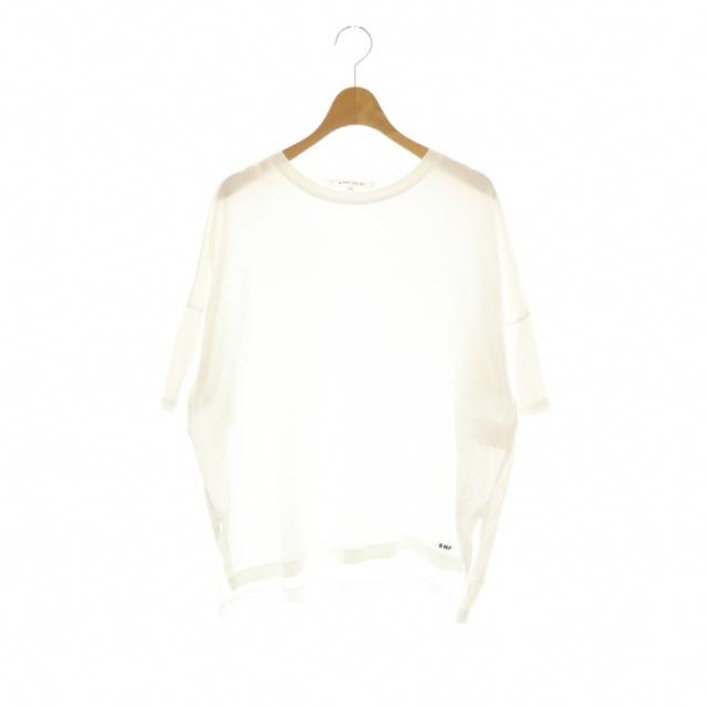 【中古】エンフォルド ENFOLD 25SS SLIT BIG T-SHIRT Tシャツ カットソー 半袖 コットン 38 白 /NR ■OS レディース