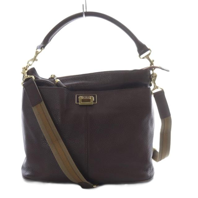 【中古】アタオ ATAO ウィークエンド ハンドバッグ ワンハンドル ショルダーバッグ 2way 斜め掛け バーガンディ