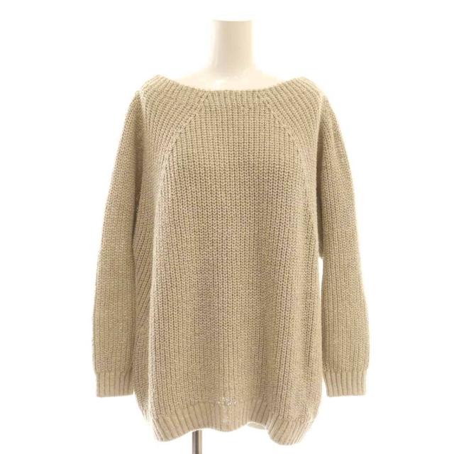 【中古】ミューズ ドゥーズィエム クラス Lily Linen アゼ プルオーバー ニット セーター シルク混 ベージュ /CX