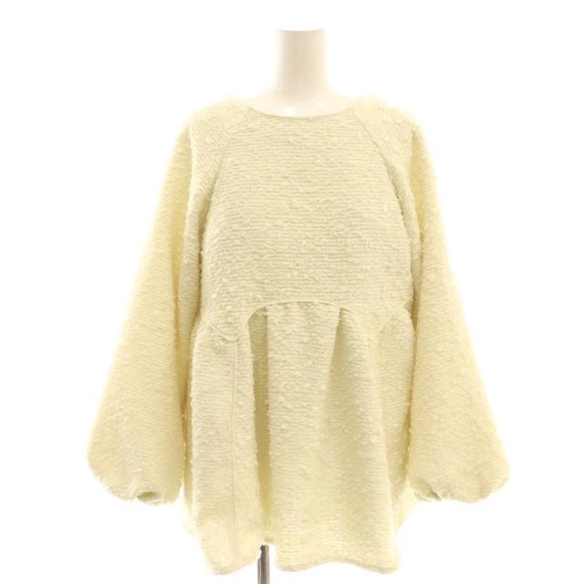 【中古】CADUNE カデュネ 23SS ツイードチュニック プルオーバー 36 アイボリー /CX ■OS レディース