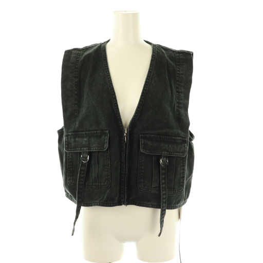 【中古】未使用品 アメリヴィンテージ Ameri VINTAGE 25SS COMPACT FADE DENIM VEST ベスト デニム S ブラック /ES