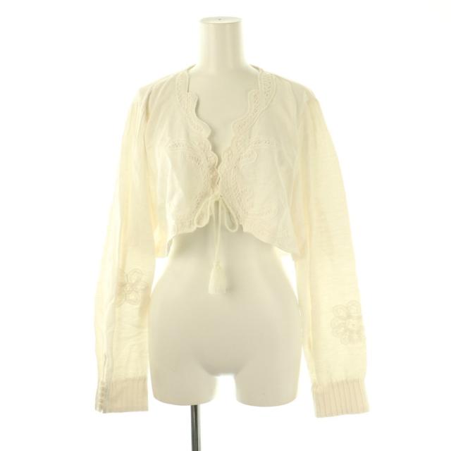 【中古】未使用品 アメリヴィンテージ 25SS MEDI BATTEN LACE BOLERO BLOUSE ブラウス レース 長袖 F ホワイト
