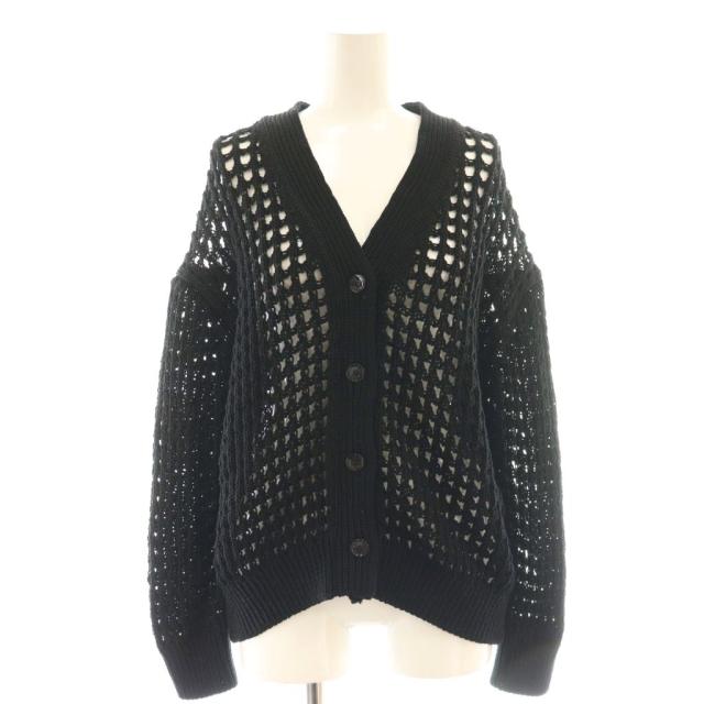 【中古】ドゥロワー Drawer 25SS 3Gアイレットカーディガン ニット 透かし編み ブラック 黒 /CX ■OS レディース