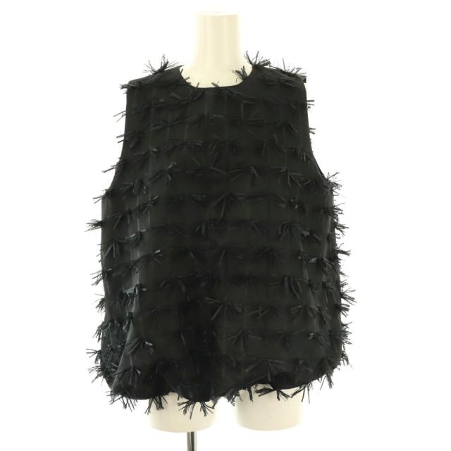 【中古】プレインピープル PLAIN PEOPLE カットテープジャガードバルーンシルエットブラウス ノースリーブ 9