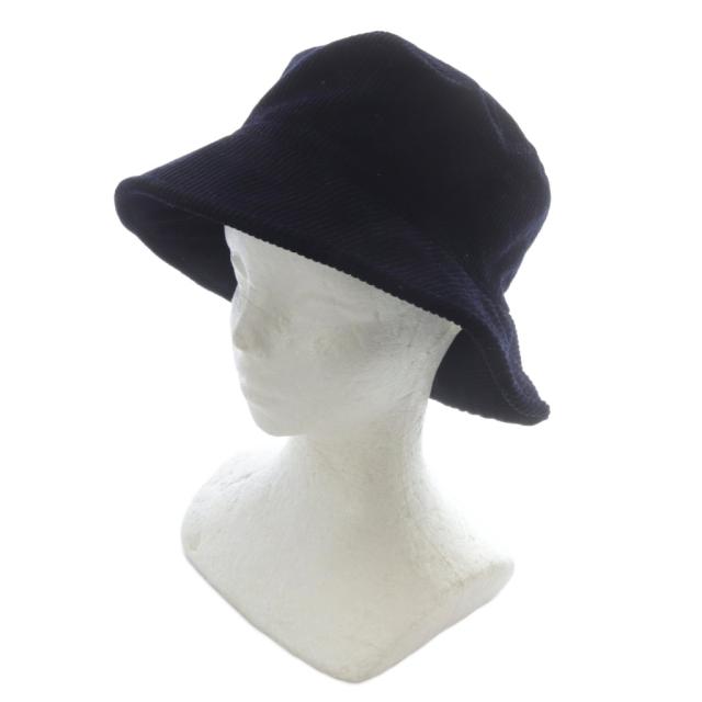 【中古】ミュウミュウ miumiu 23年 ベルベット ロゴ バケットハット 帽子 M 紺 5HC196 2F81 /SR ■OH レディース