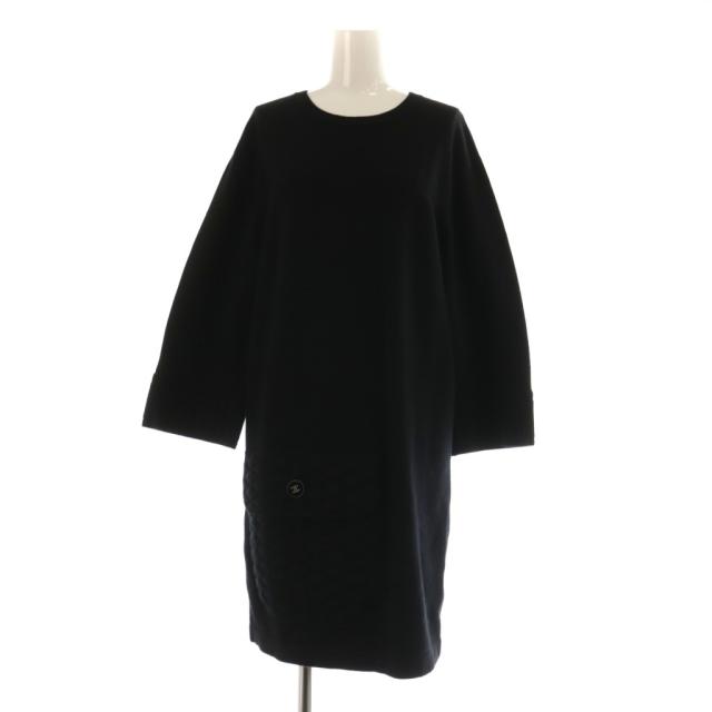 【中古】シャネル CHANEL ポケットデザインニットワンピース ココマーク カシミヤ ひざ丈 36 黒 P46778K05922