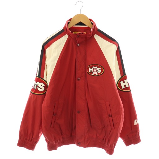 【中古】ヒステリックグラマー 24AW EVIL STARワッペン スタンドカラージャケット ブルゾン F レッド アイボリー