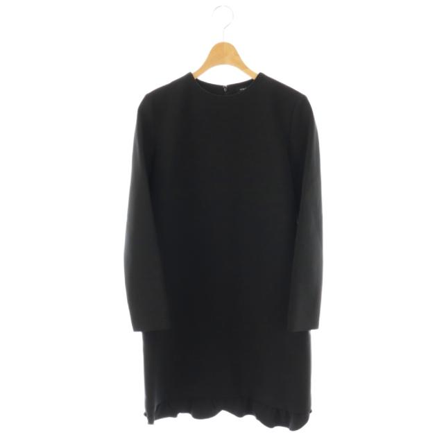 【中古】ヨーコチャン YOKO CHAN L/Sワンピース 裾フリル M ブラック YCD-417-348 /CX ■OS レディース