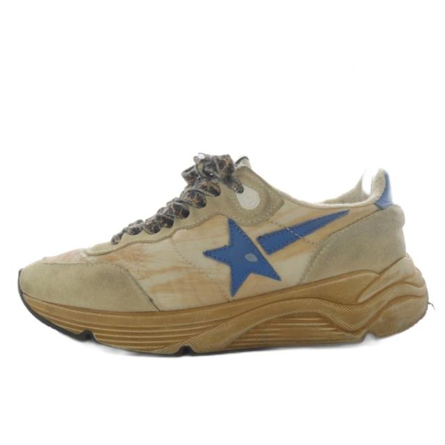 【中古】ゴールデングース GOLDEN  RUNNING スニーカー ローカット ヴィンテージ加工 37 ベージュ /YO30