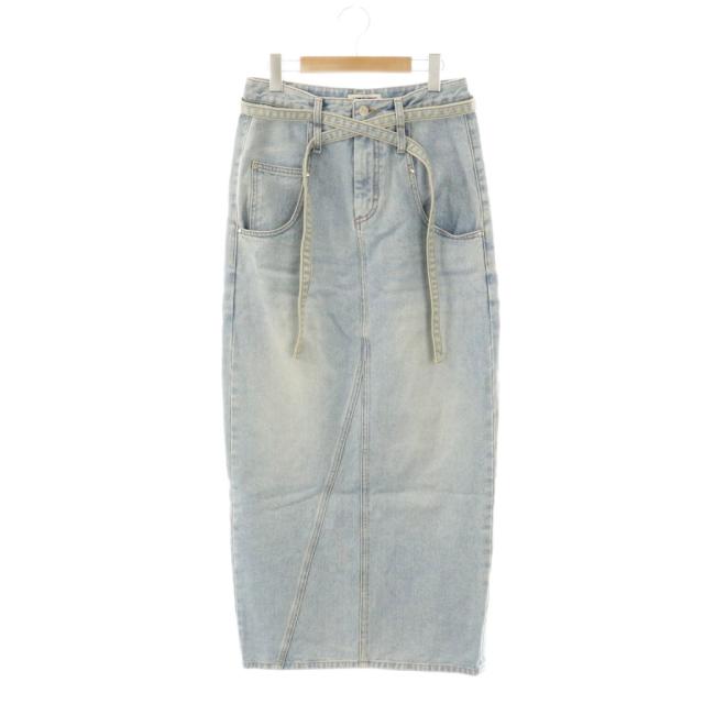 【中古】ロウクラシック LOW CLASSIC 25SS ロング デニムスカート タイト ライトブルー /HK ■OS レディース