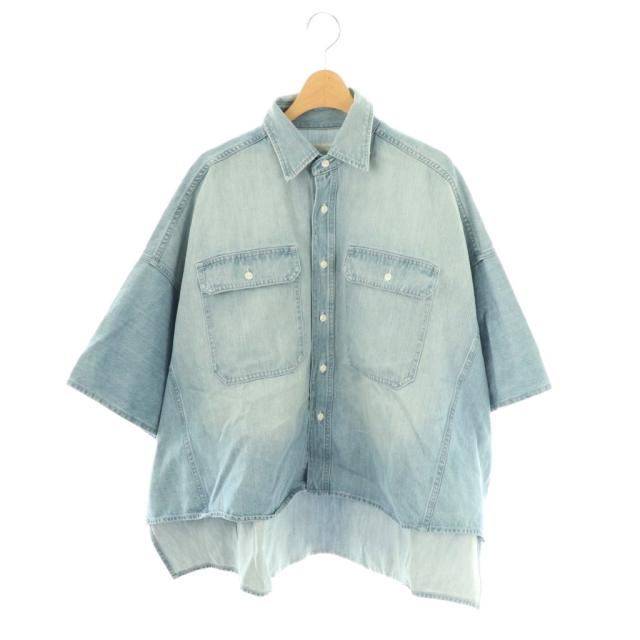 【中古】ウィムガゼット Whim Gazette 25SS DENIM ドルマンシャツ ダンガリーシャツ デニム F ライトブルー /ES