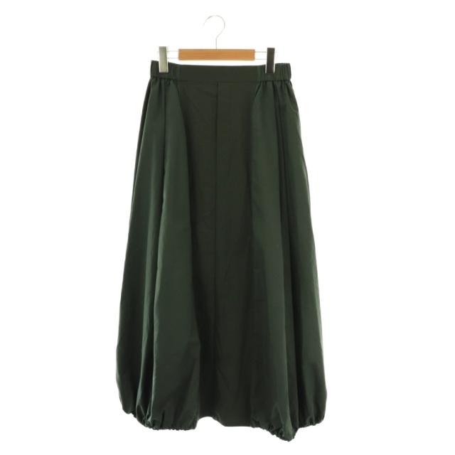 【中古】アドーア 24AW タフタコンビハイテンションジャージースカート 36 カーキグリーン チャコールグレー /DO