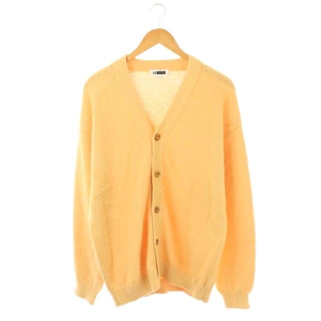 【中古】エイチ ビューティーアンドユース H BEAUTY&YOUTH Twisted cotton V-neck カーディガン M オレンジ メンズ