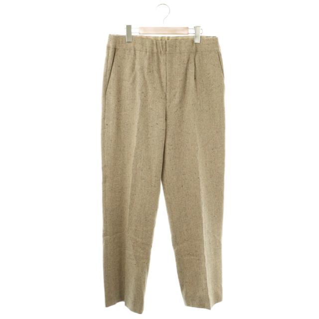【中古】トゥモローランド 24AW フランネラーナ ホームスパン バレルパンツ ワイド ストレート M ベージュ メンズ